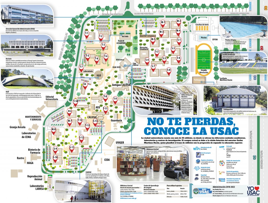Mapa del campus central de la USAC | Soy USAC